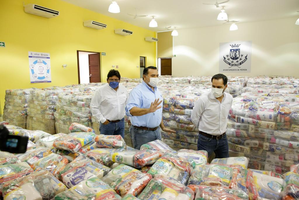 Por Covid-19, entregan paquetes de ayuda alimentaria en casas de Mérida ...