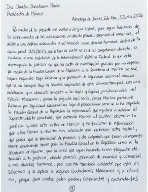 Vicealmirante Manuel Roberto Farías Laguna envía carta a Claudia ...